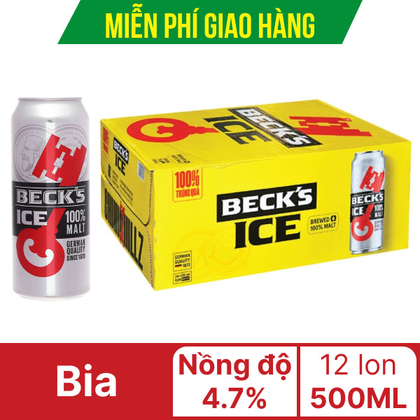 Thùng 12 lon bia Beck's Ice 500ml giá tốt tại Bách hoá XANH