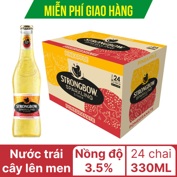24 chai Strongbow thơm và lựu chai 330ml | Bách Hoá XANH