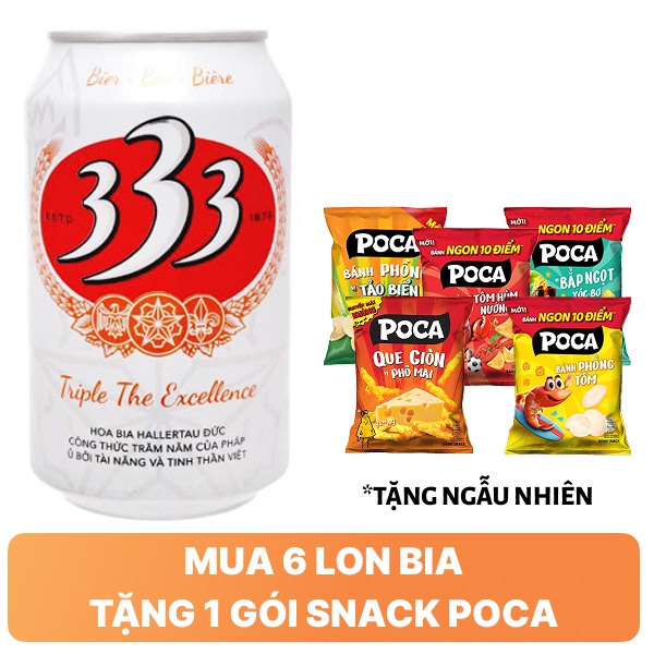 Thùng 24 lon bia 333 lon lùn 330ml giá tốt tại Bách hoá XANH