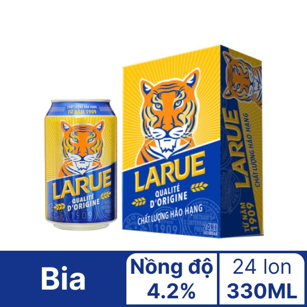 Thùng 24 lon bia Larue Xanh 330ml giá tốt tại Bách hoá XANH