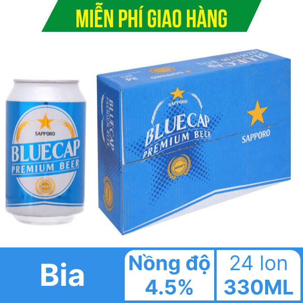 24 lon Sapporo Blue Cap 330ml giá tốt tại Bách hoá XANH