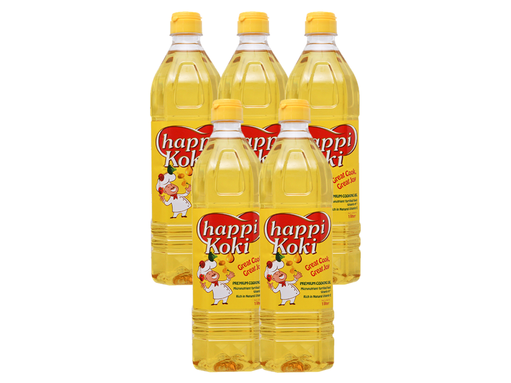 Combo 5 lít dầu ăn cao cấp Happi Koki