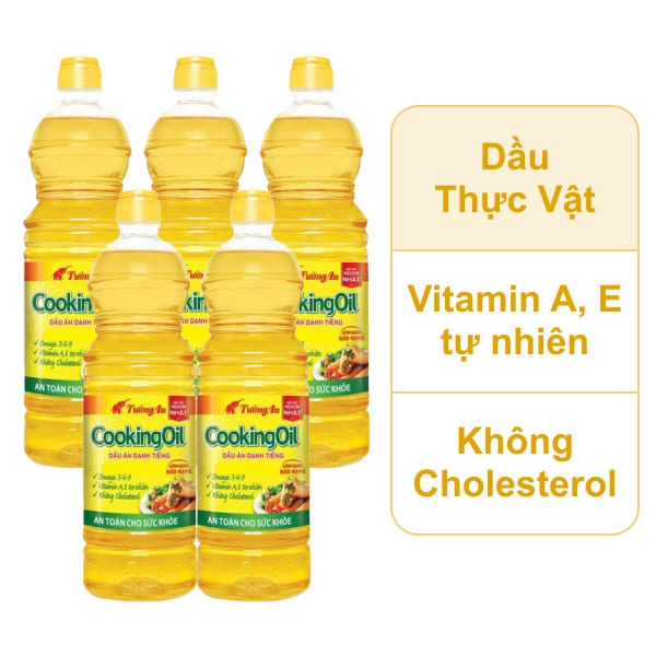 Combo 5 lít dầu thực vật Tường An Cooking Oil
