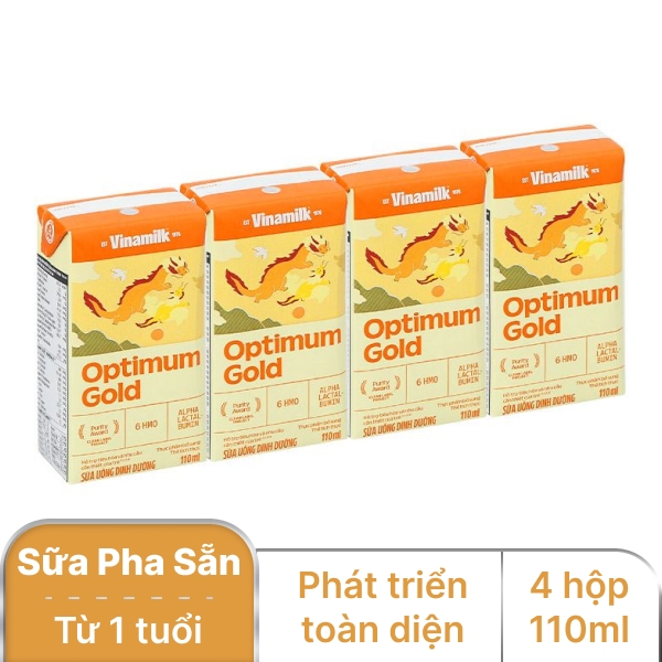 Lốc sữa dinh dưỡng Vinamilk Optimum Gold 110ml Bách hóa XANH