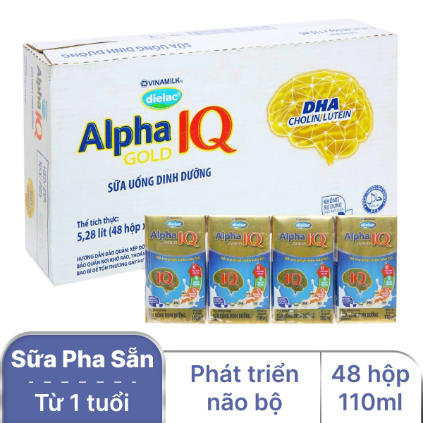 Thùng 48 hộp sữa Dielac Alpha Gold IQ 110ml Bách hoá XANH