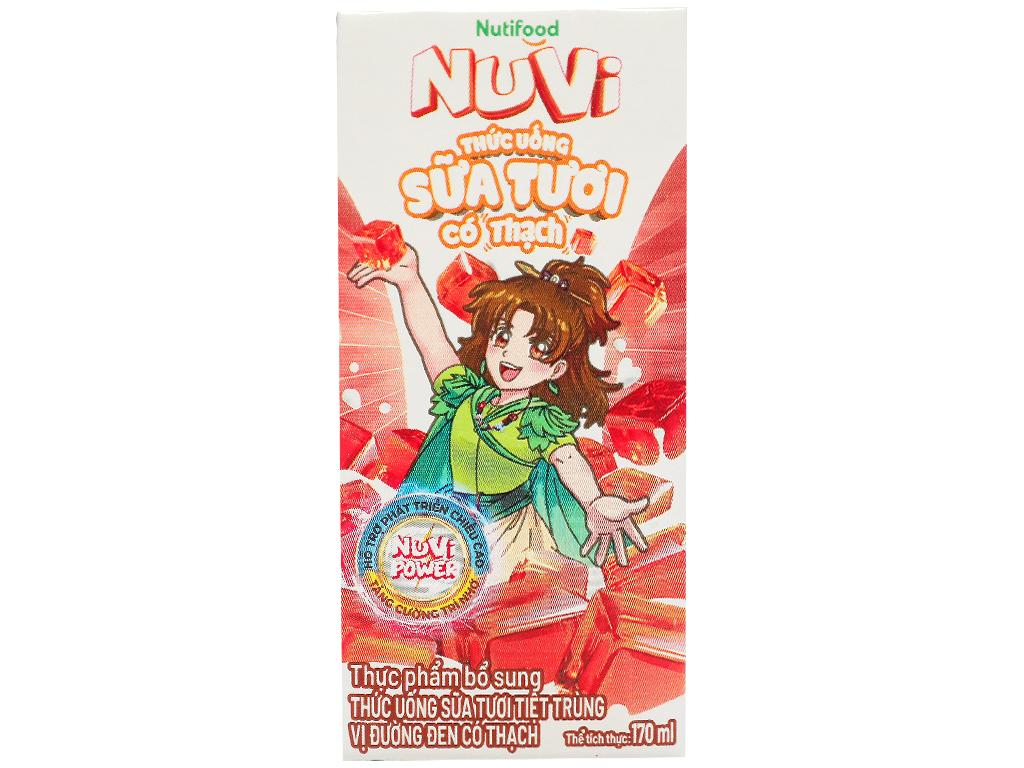 Thùng sữa tươi Nuvi đường đen có thạch 170ml Bách hóa XANH
