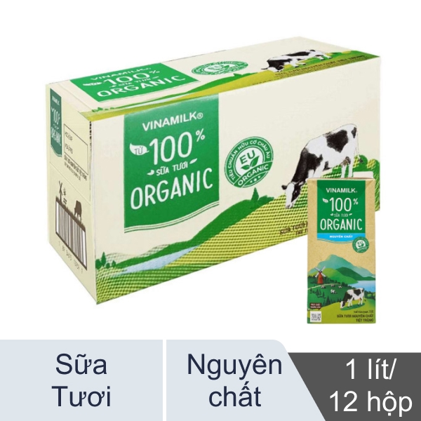 12 hộp sữa Organic Vinamilk 1 lít giá tốt tại Bách hoá XANH