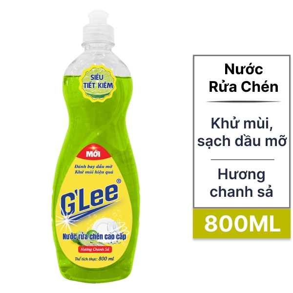 Nước rửa chén G'Lee chanh sả 800ml Bách Hoá XANH