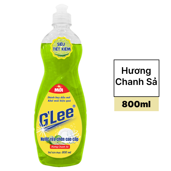 Nước rửa chén G'Lee chanh sả 800ml Bách Hoá XANH