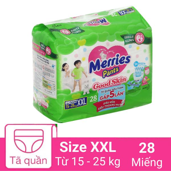 Tã quần Merries Good Skin size XXL 28 miếng Bách hoá XANH