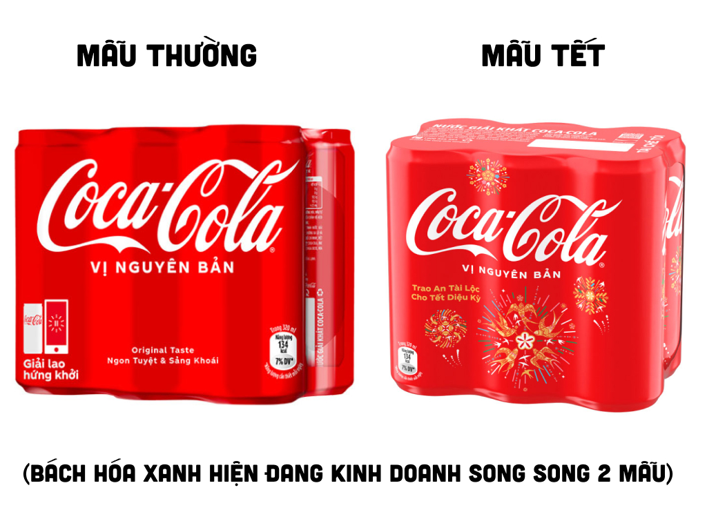 6 lon nước ngọt Coca Cola 320ml giá tốt tại Bách hoá XANH