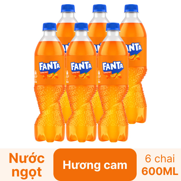 6 chai nước ngọt Fanta cam 600ml giá tốt tại Bách hoá XANH