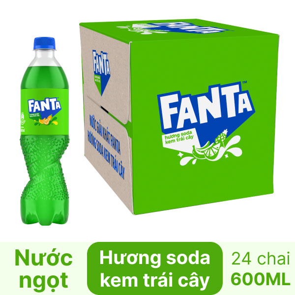 Thùng 24 chai Fanta soda kem 600ml giá tốt tại Bách hoá XANH