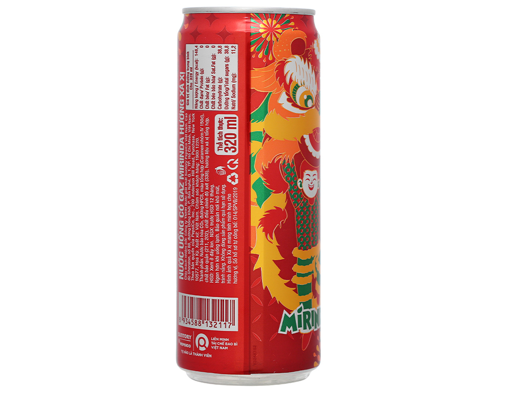 Thùng 24 lon nước ngọt Mirinda Mix xá xị và soda kem 320ml