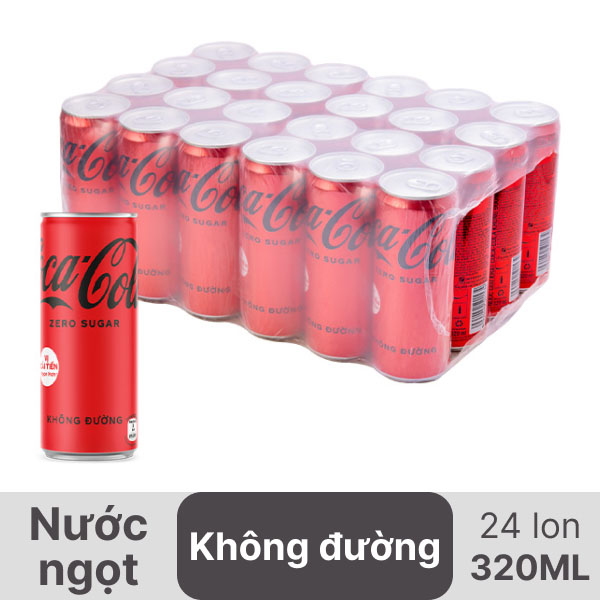 6 lon nước có gas Coca Zero 320ml giá tốt tại Bách hoá XANH