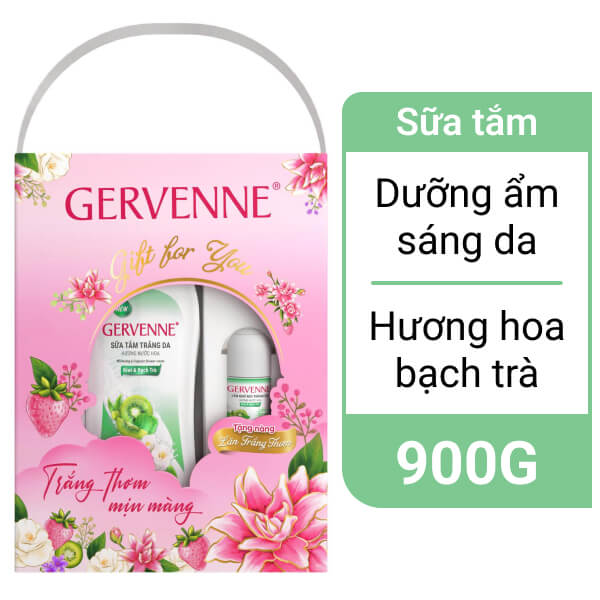 Hộp quà sữa tắm Gervenne kiwi bạch trà 900g ở Bách hoá XANH