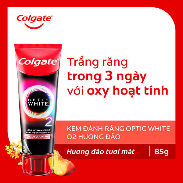 Kem đánh răng Colgate Optic White 02 đào 85g