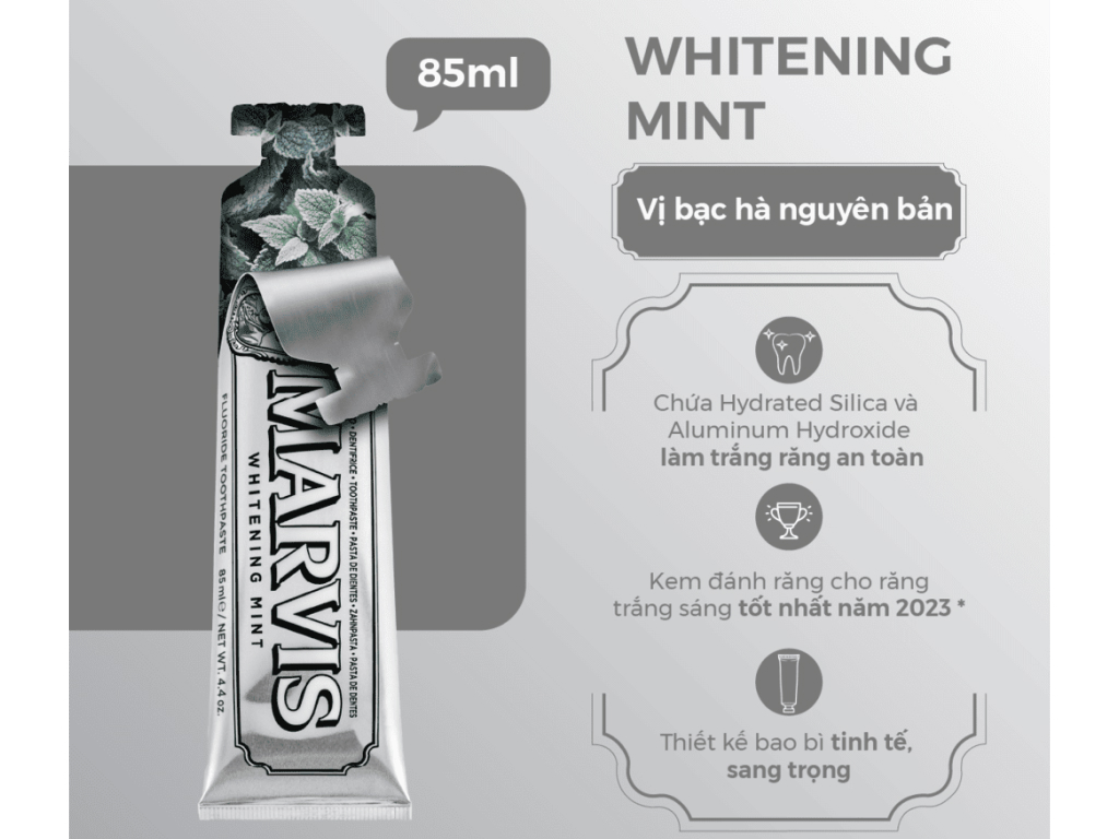 Kem đánh răng Marvis màu bạc trắng răng 85ml ở Bách hóa XANH