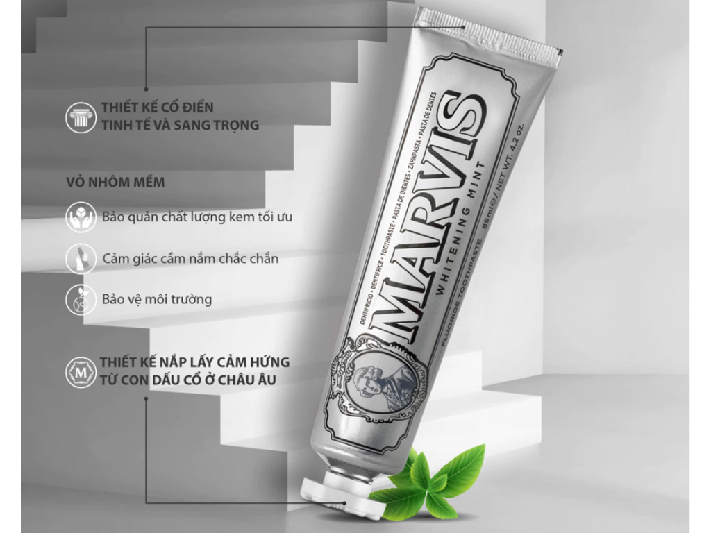 Kem đánh răng Marvis màu bạc trắng răng 85ml ở Bách hóa XANH