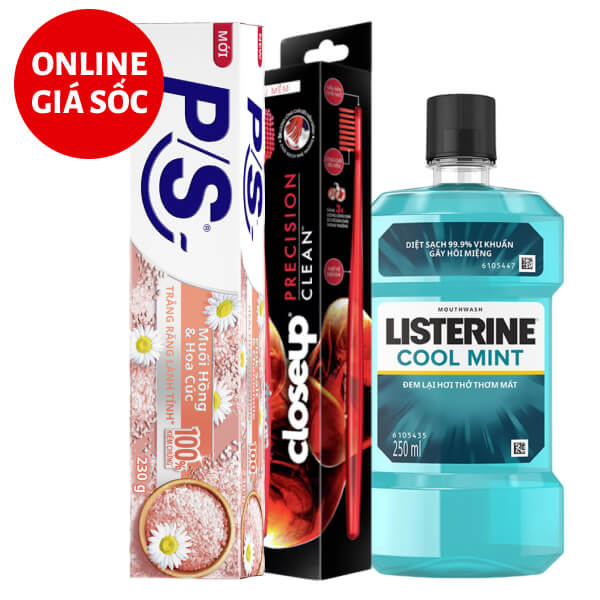 Bàn chải Closeup, kem P/S, súc miệng Listerine Bách hóa XANH