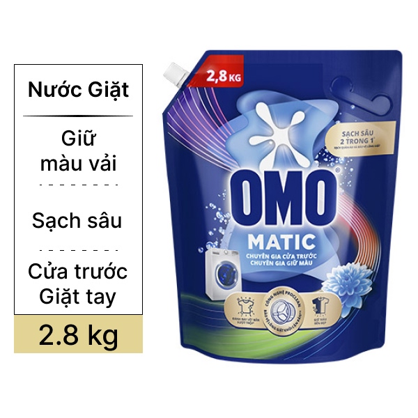 Nước giặt OMO Matic cửa trước bền màu 4.1kg Bách hoá XANH