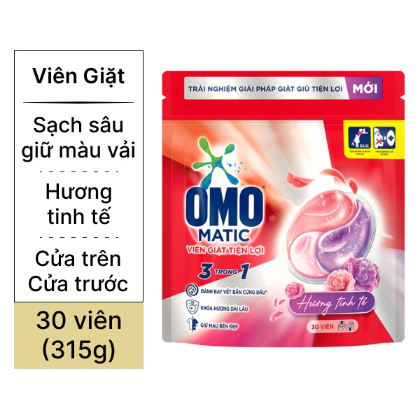 30 viên giặt OMO Matic hương tươi mát 315g tại Bách hoá XANH