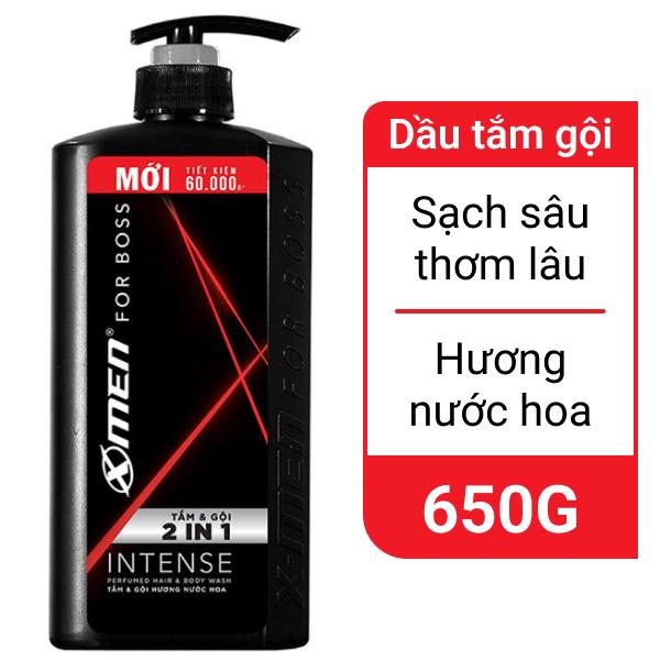 Tắm gội 2 in 1 X-men Boss Intense 650g tại Bách hóa XANH