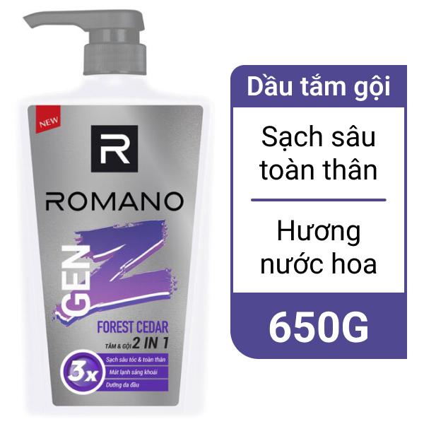 Tắm gội 2in1 Romano Genz Forest Cedar 610g tại Bách hóa XANH