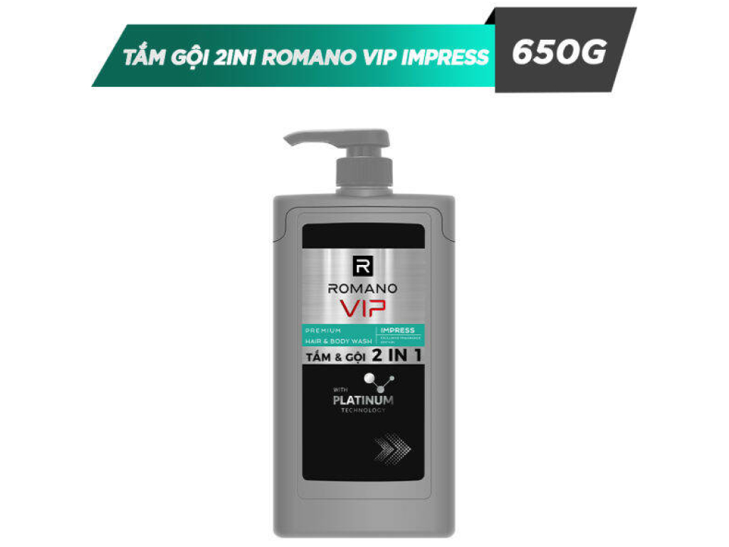 Tắm gội 2 trong 1 Romano Vip Impress 650g tại Bách hóa XANH