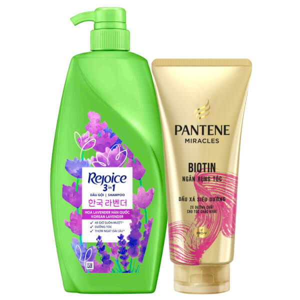 Dầu gội Rejoice 630ml và dầu xả Pantene 300ml Bách hóa XANH