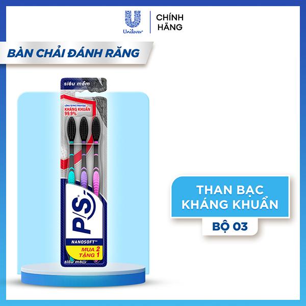 Bộ 3 bàn chải P/S than bạc lông tơ giá tốt tại Bách hoá XANH