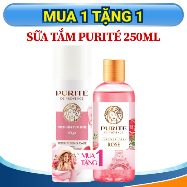 Xịt khử mùi Purité hoa hồng sáng da 140ml tại Bách Hóa Xanh