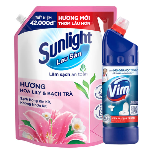 Combo nước lau sàn Sunlight + VIM tại Bách hóa XANH