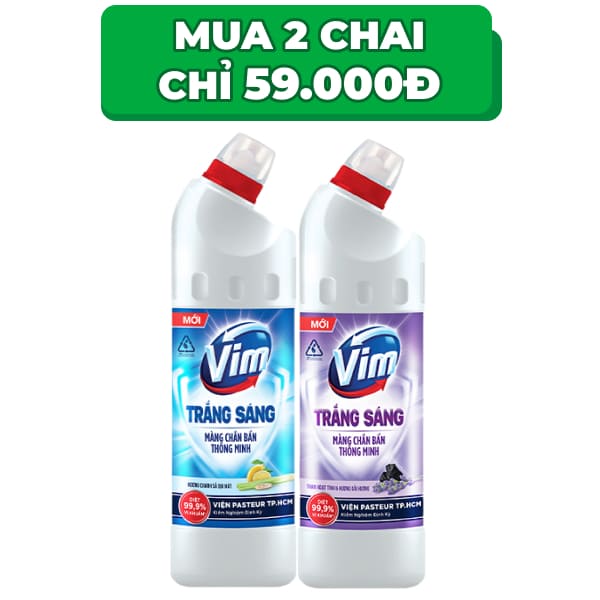 Tẩy bồn cầu & nhà tắm VIM chanh sả, lavender 870ml