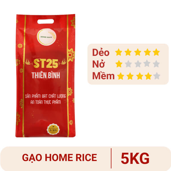 Mua Gạo Home Rice Thiên Bình ST25 túi 5kg Bách hoá XANH