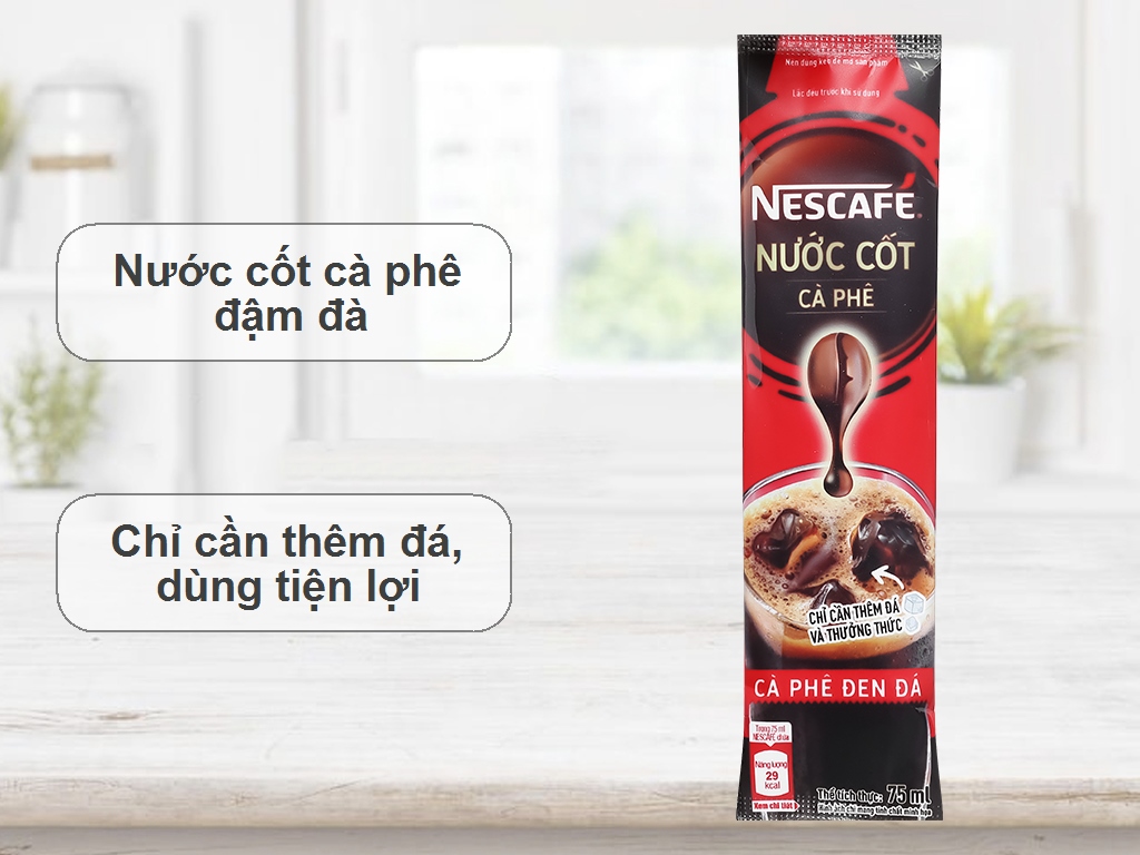 Thùng nước cốt cà phê đen NesCafé 6 hộp (5 gói x 75ml)
