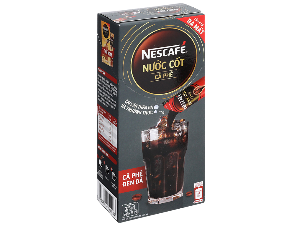 Thùng nước cốt cà phê đen NesCafé 6 hộp (5 gói x 75ml)