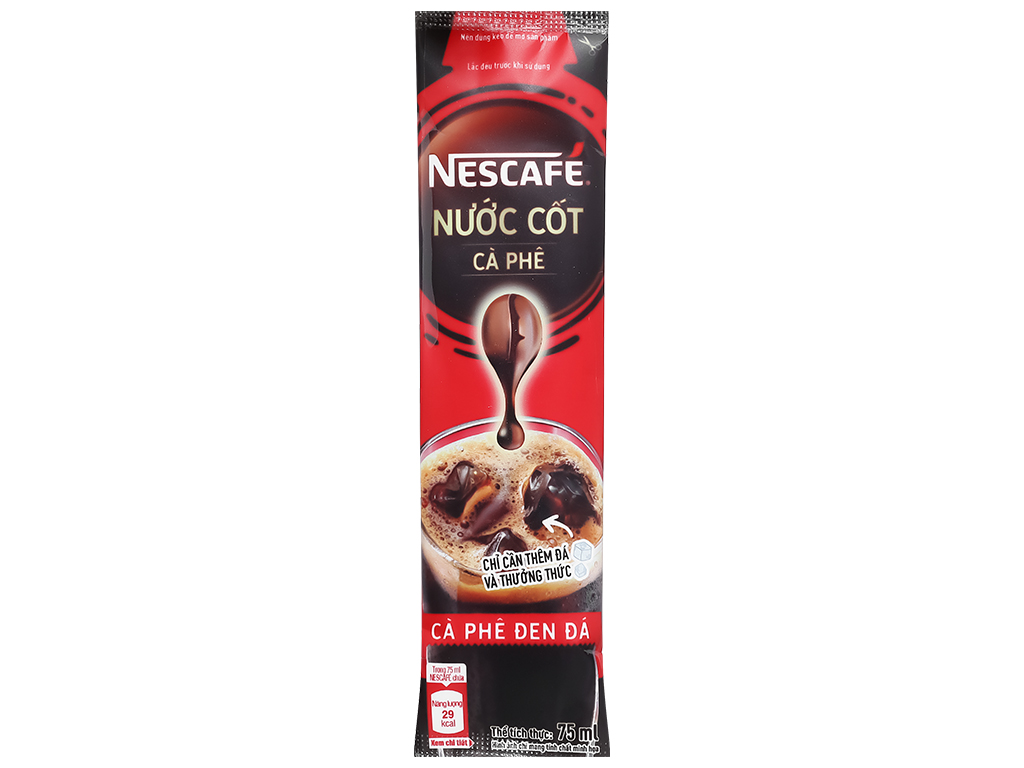 Thùng nước cốt cà phê đen NesCafé 6 hộp (5 gói x 75ml)