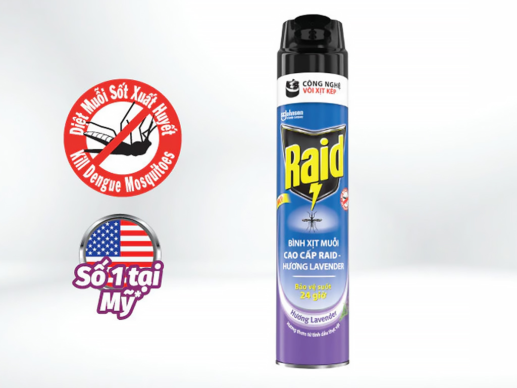 Bình xịt muỗi Raid lavender 520ml giá tốt tại Bách hoá XANH