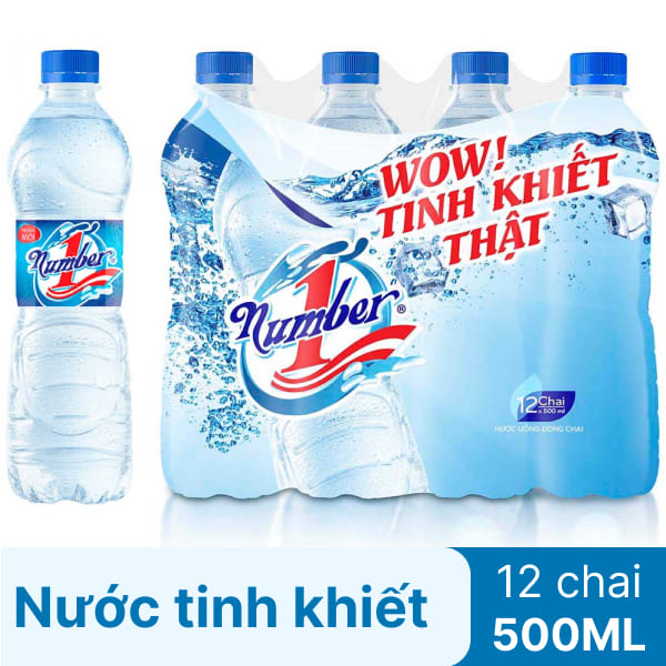12 chai nước tinh khiết Number1 500ml tại Bách Hoá XANH