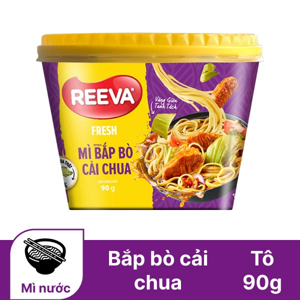 Mì Reeva vị Bắp bò cải chua tô 90g (cải chua thật 100%)