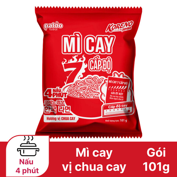 Mì cay Koreno Jumbo vị chua cay gói 101g tại Bách hóa XANH