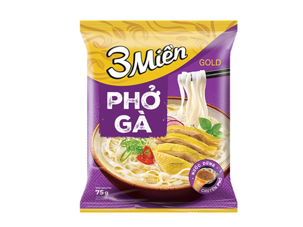 Mua Thùng 30 gói phở gà 3 Miền Gold gói 75g