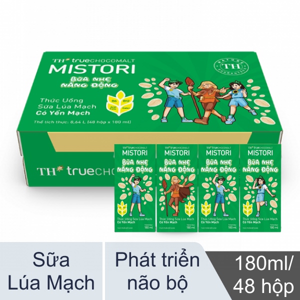 48 hộp sữa lúa mạch TH Mistori 180ml tại Bách hóa XANH