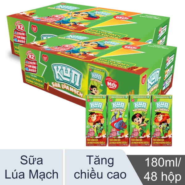 2 thùng 96 hộp sữa lúa mạch Lof Kun socola 180ml