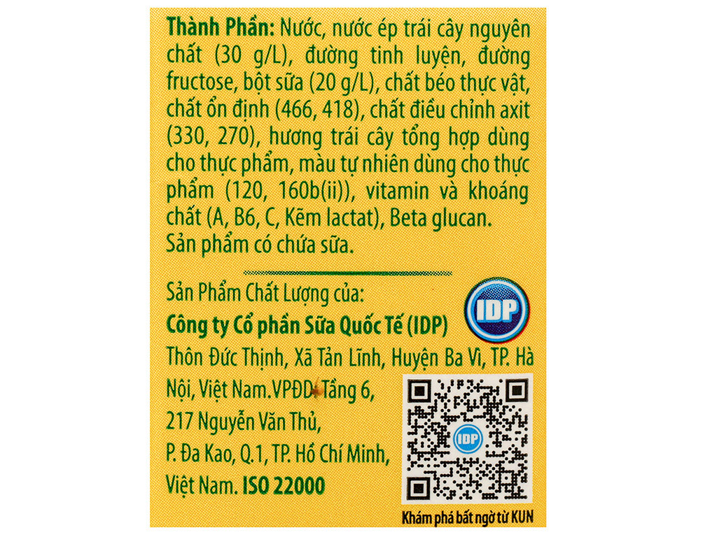 4 hộp sữa trái cây Lif Kun 180ml giá tốt tại Bách hoá XANH
