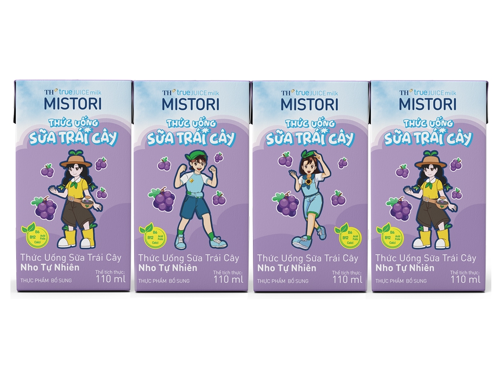 Lốc 4 hộp sữa trái cây MIstori nho 110 ml | Bách Hoá XANH