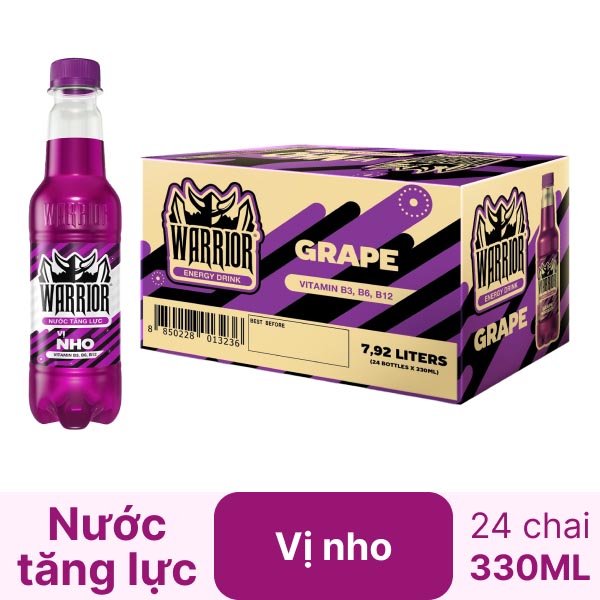 Nước tăng lực Warrior vị nho 330ml giá tốt tại Bách hoá XANH