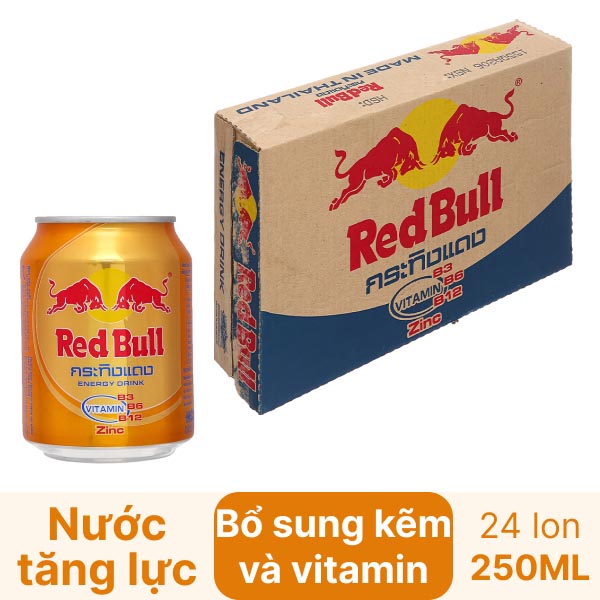 Thùng 24 lon Redbull Thái kẽm 250ml tại Bách Hóa XANH