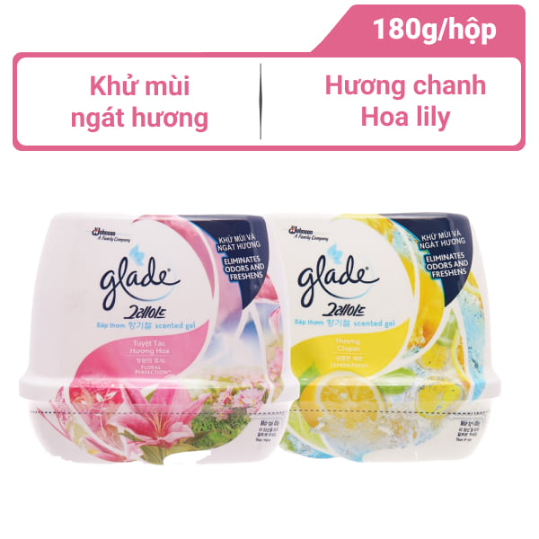 2 hộp sáp thơm Glade Hương chanh & hoa Lily 180g